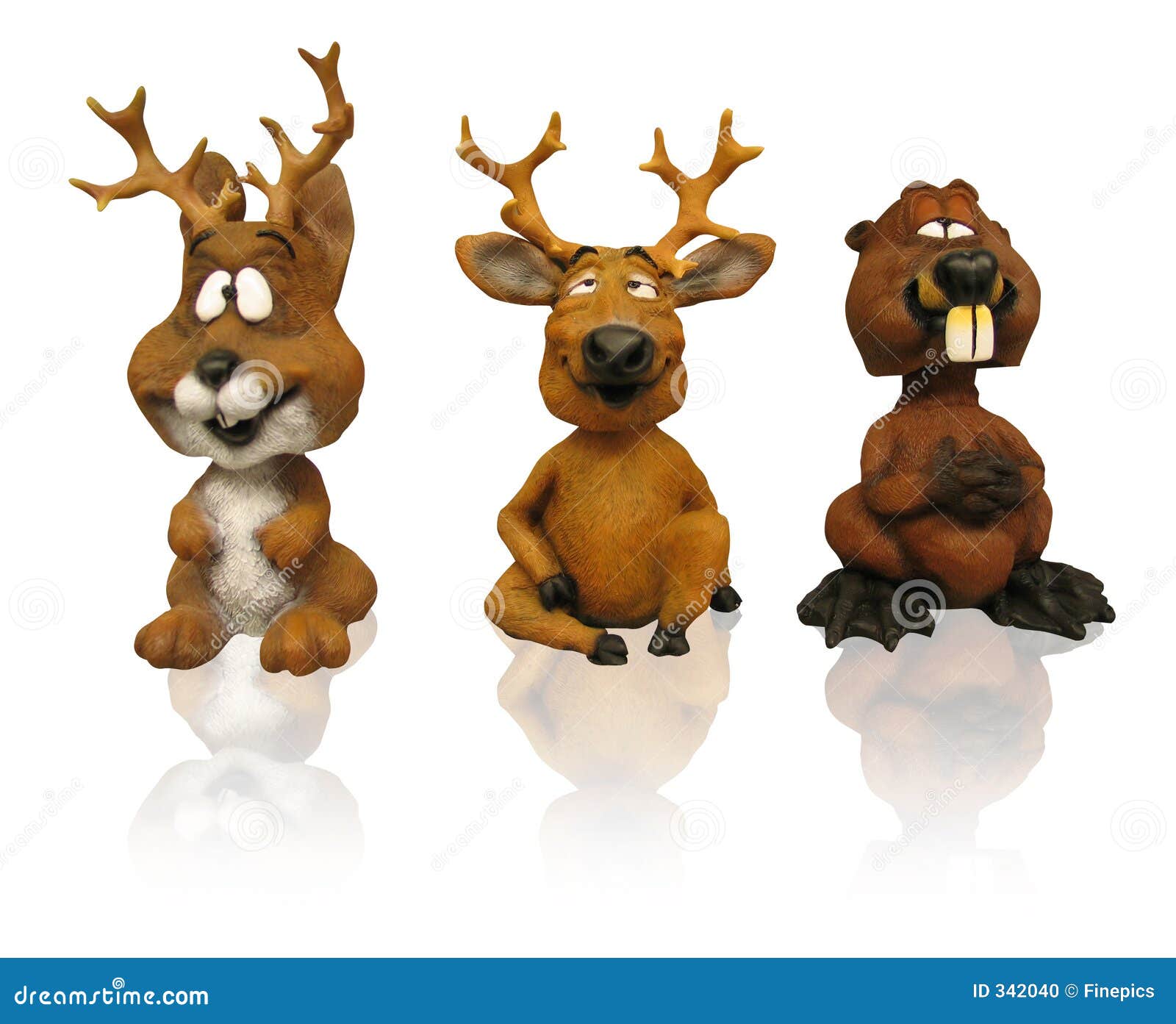 Three Animal Figurines (clip Path) Stock Illustration - Illustration of ...