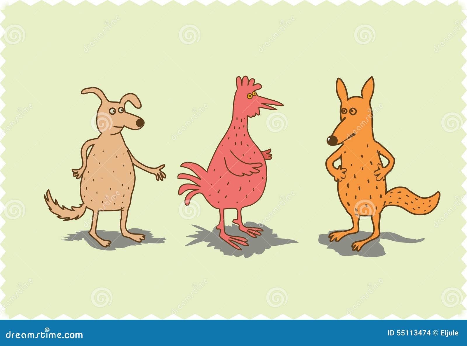Three animals stock vector. Illustration of vector, rooster - 55113474