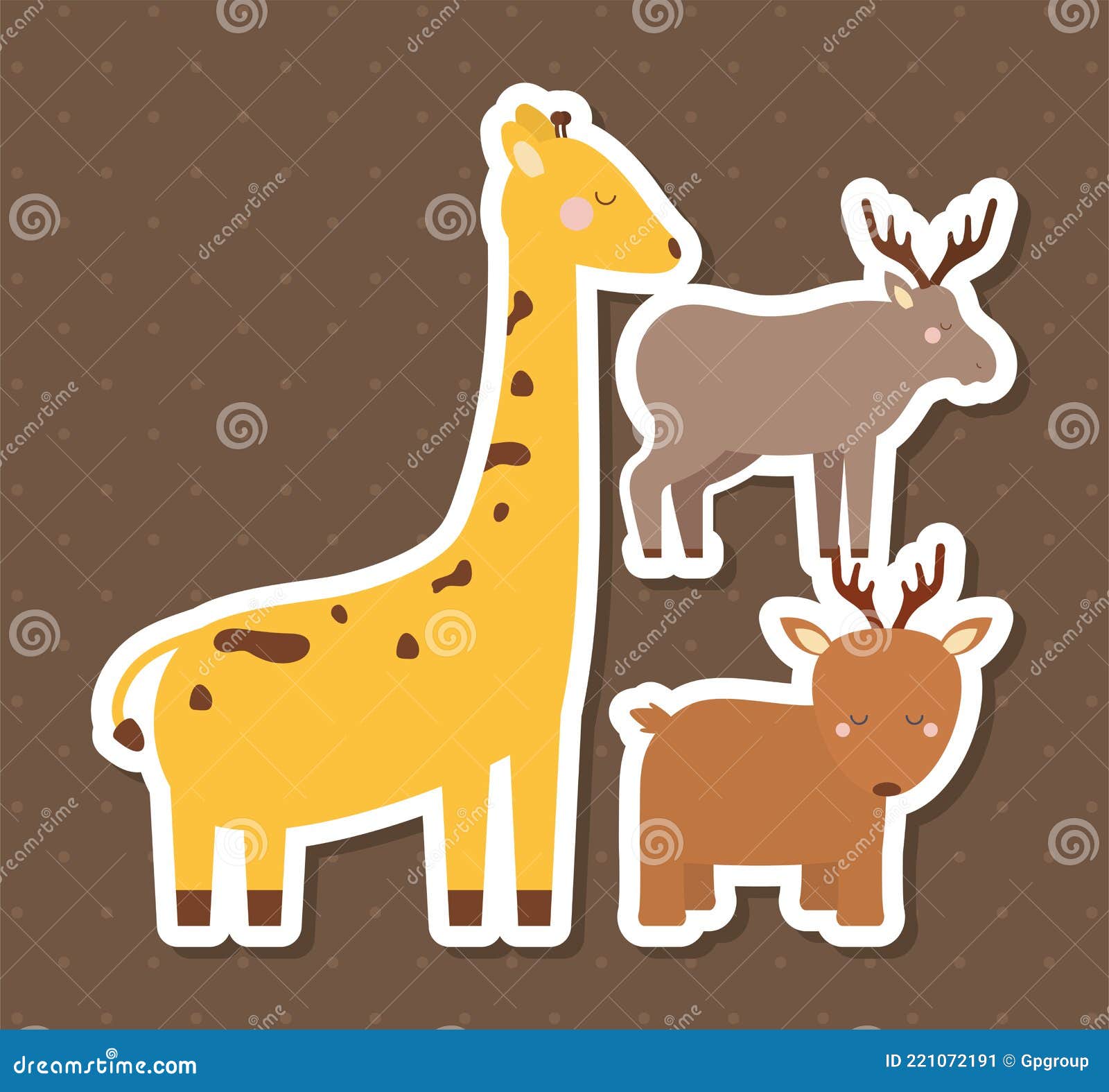 Three animals illustration stock vector. Illustration of reindeer ...