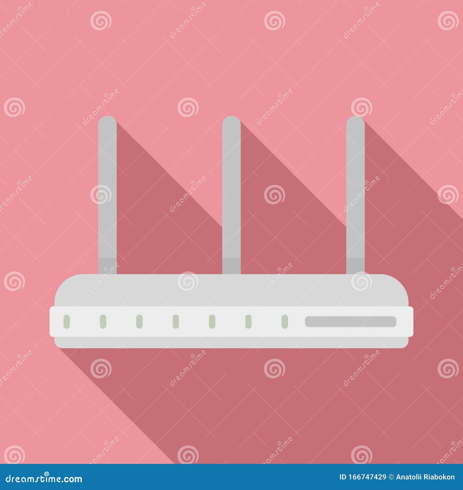 Three Antenna Router Icon, Flat Style Stock Vector - Illustration of ...