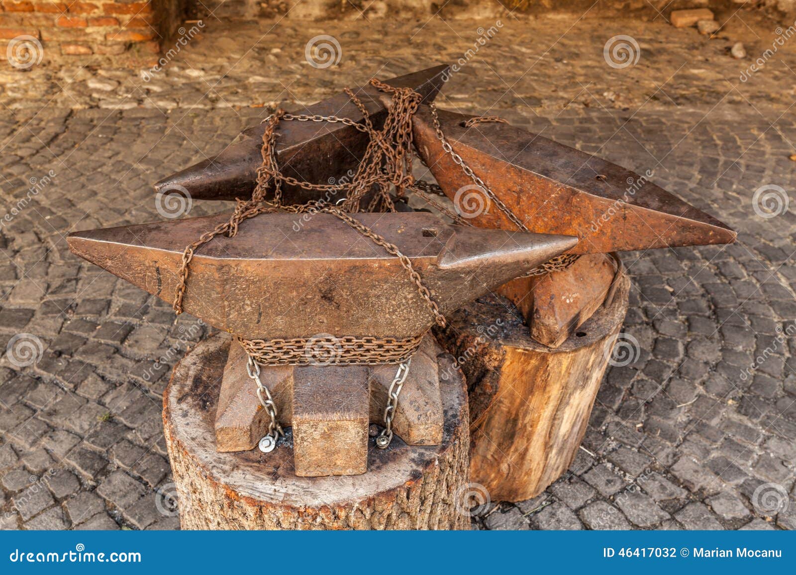 Three anvils stock photo. Image of ironworks, blacksmith - 46417032
