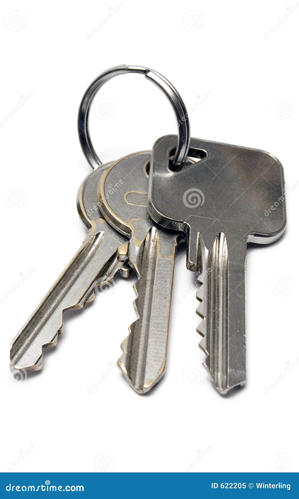 Three Apartment Keys W/ Ring (Front View) Stock Image - Image of ...