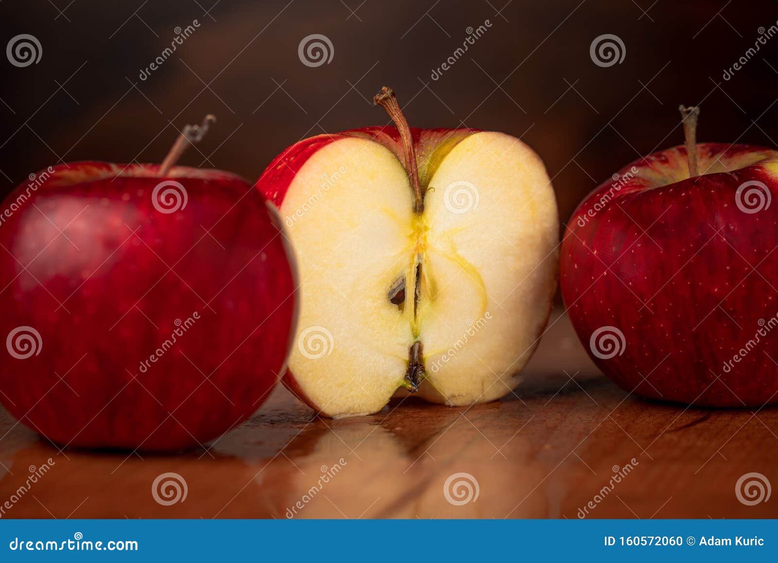 Three Apple, Cut Red Apple Pips Stock Photo - Image of pips, apple ...