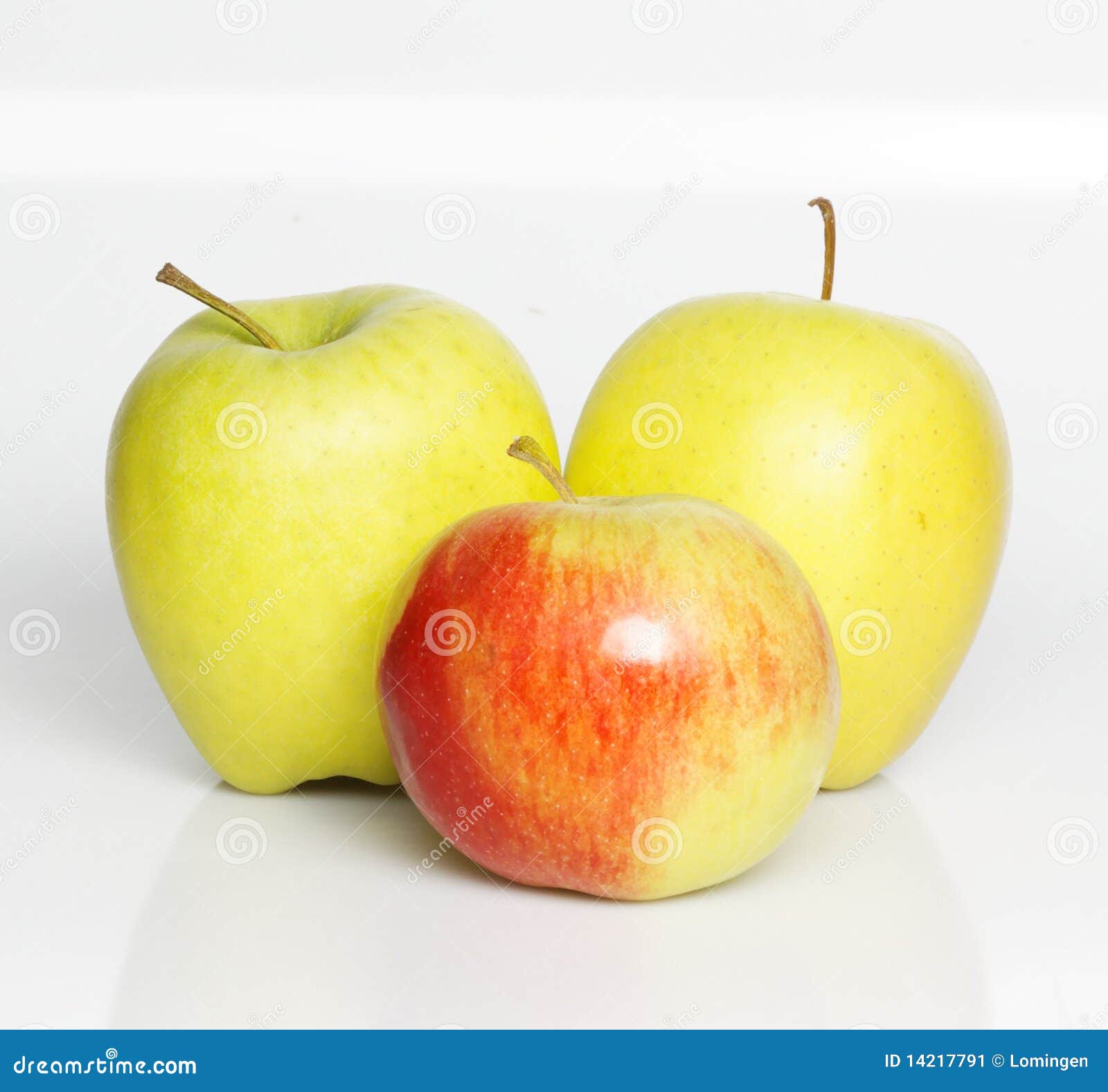 Three apples stock image. Image of apple, smaller, small - 14217791