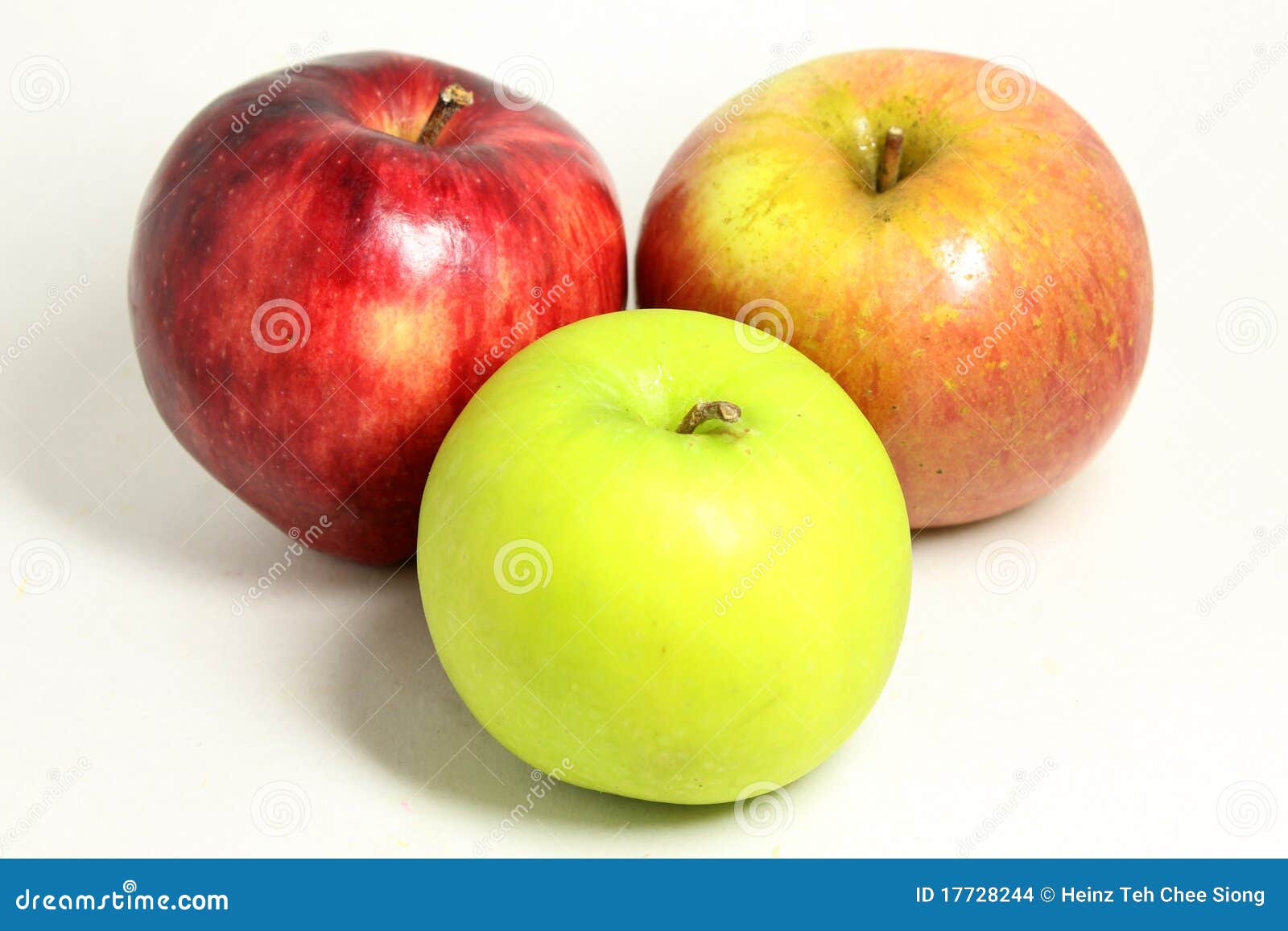 Three apples stock photo. Image of colors, food, dieting - 17728244