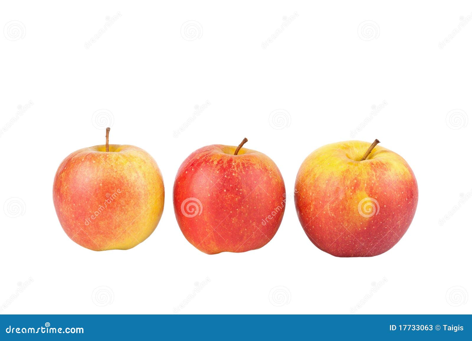 Three Apples stock image. Image of isolated, food, apple - 17733063