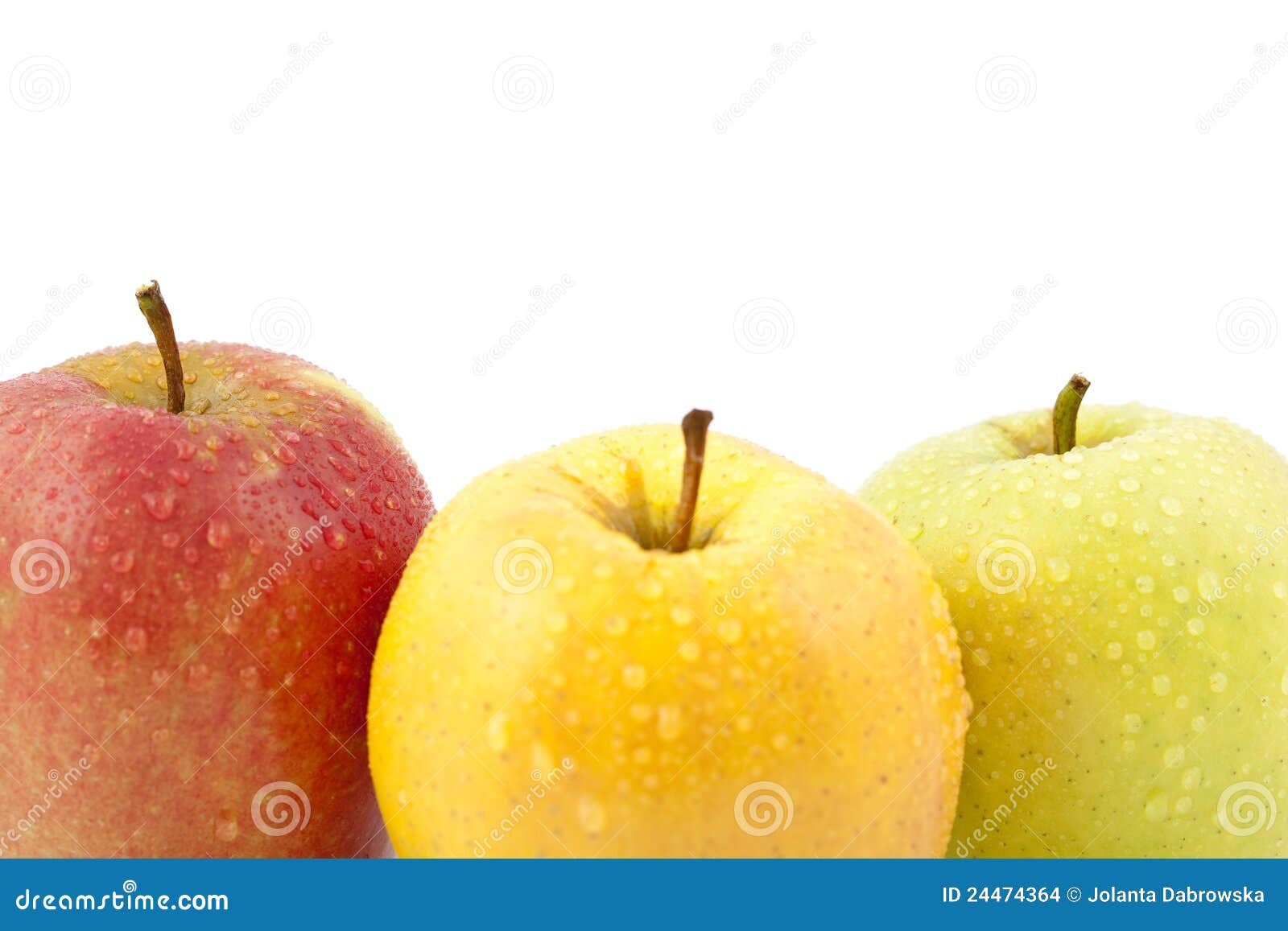 Three apples stock photo. Image of three, drop, green - 24474364