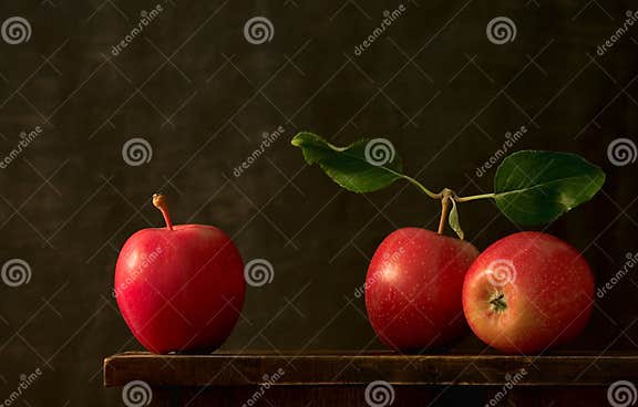 Three Apples stock photo. Image of artistic, table, arrangement - 673836