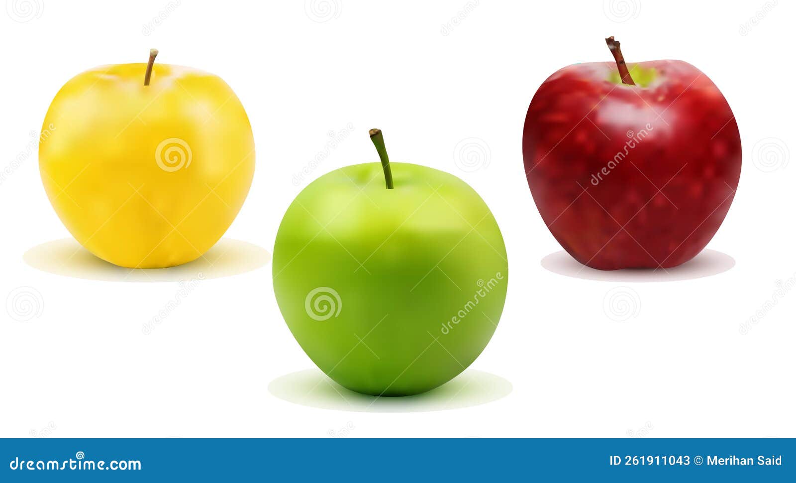 Three Apples On A Bamboo Plate. Still Life. Stock Photography ...