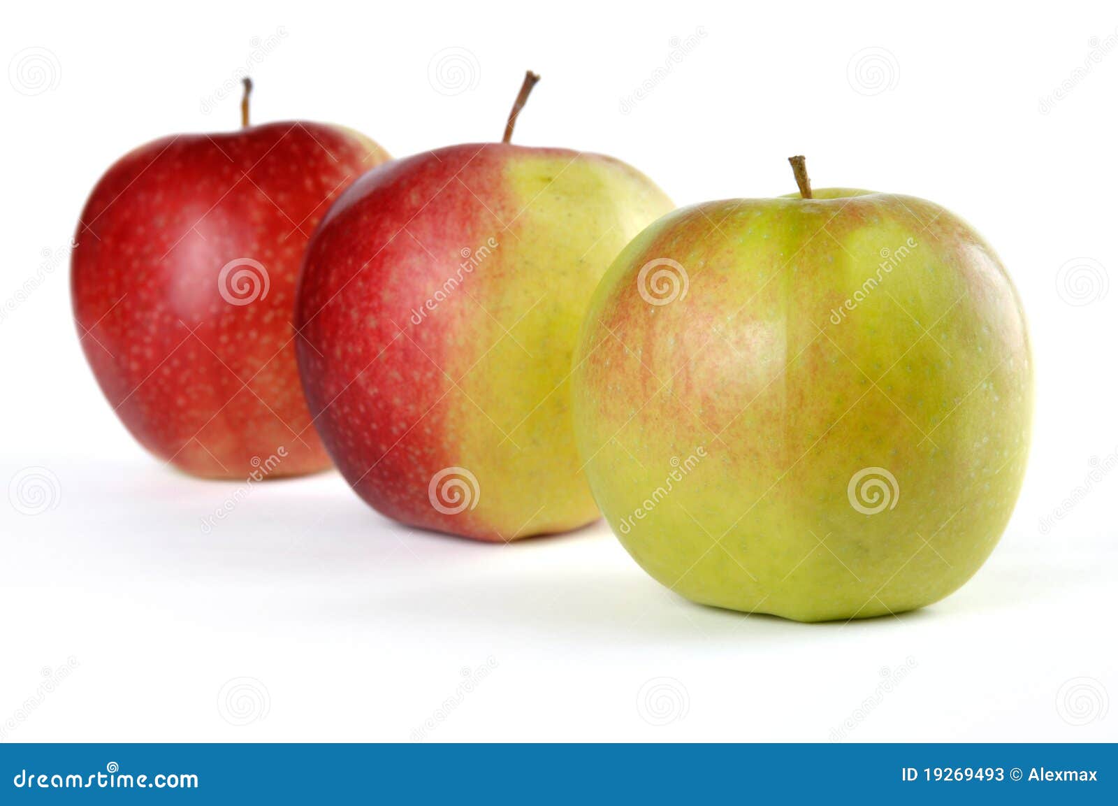 Three Apples from Green To Red Stock Image - Image of apples ...