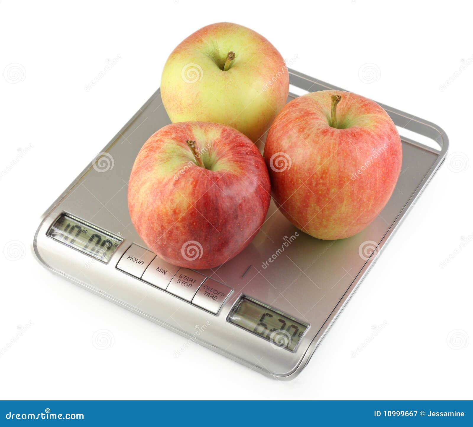 Three Apples on Kitchen Scale Stock Image - Image of measurement ...