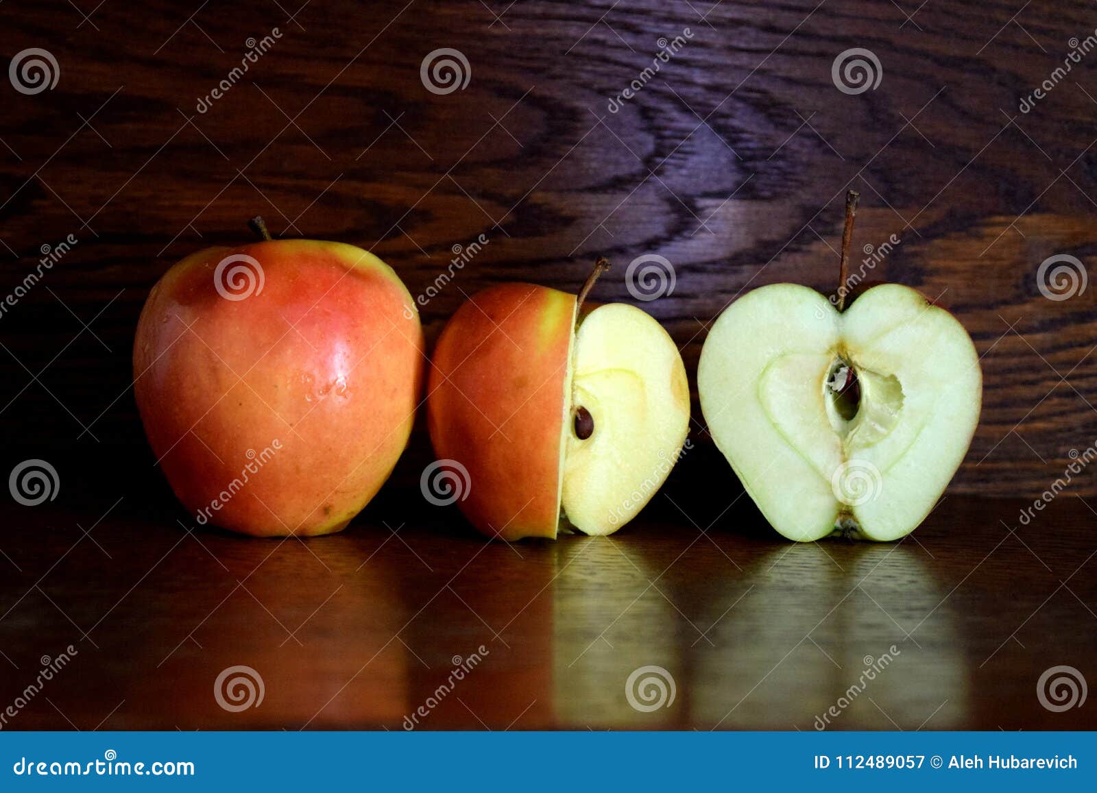 Three apples stock image. Image of healthy, sweet, quarters - 112489057