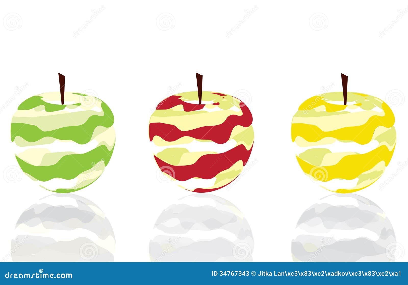 Three Apples On A Bamboo Plate. Still Life. Stock Photography ...
