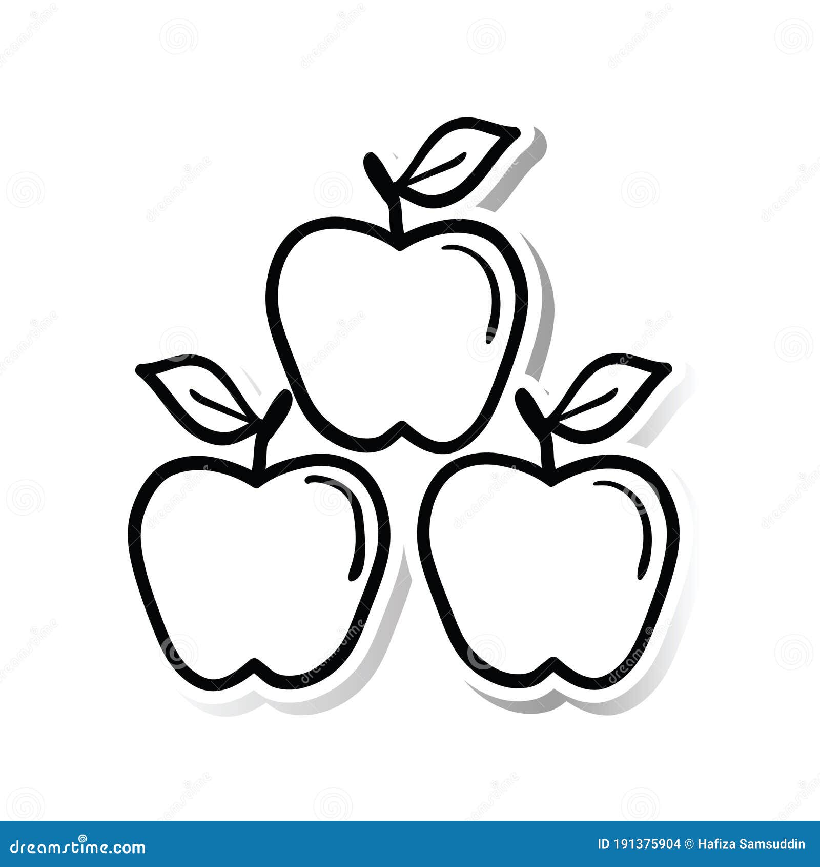 Three Apples. Vector Illustration Decorative Design Stock Vector ... Three Apples. Vector Illustration Decorative Design Stock Vector ...
