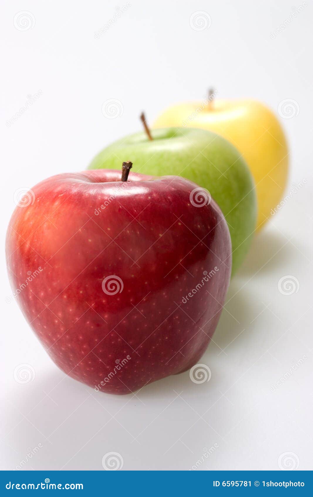 Three Apples on White Background Stock Image - Image of juicy, vitamins ...