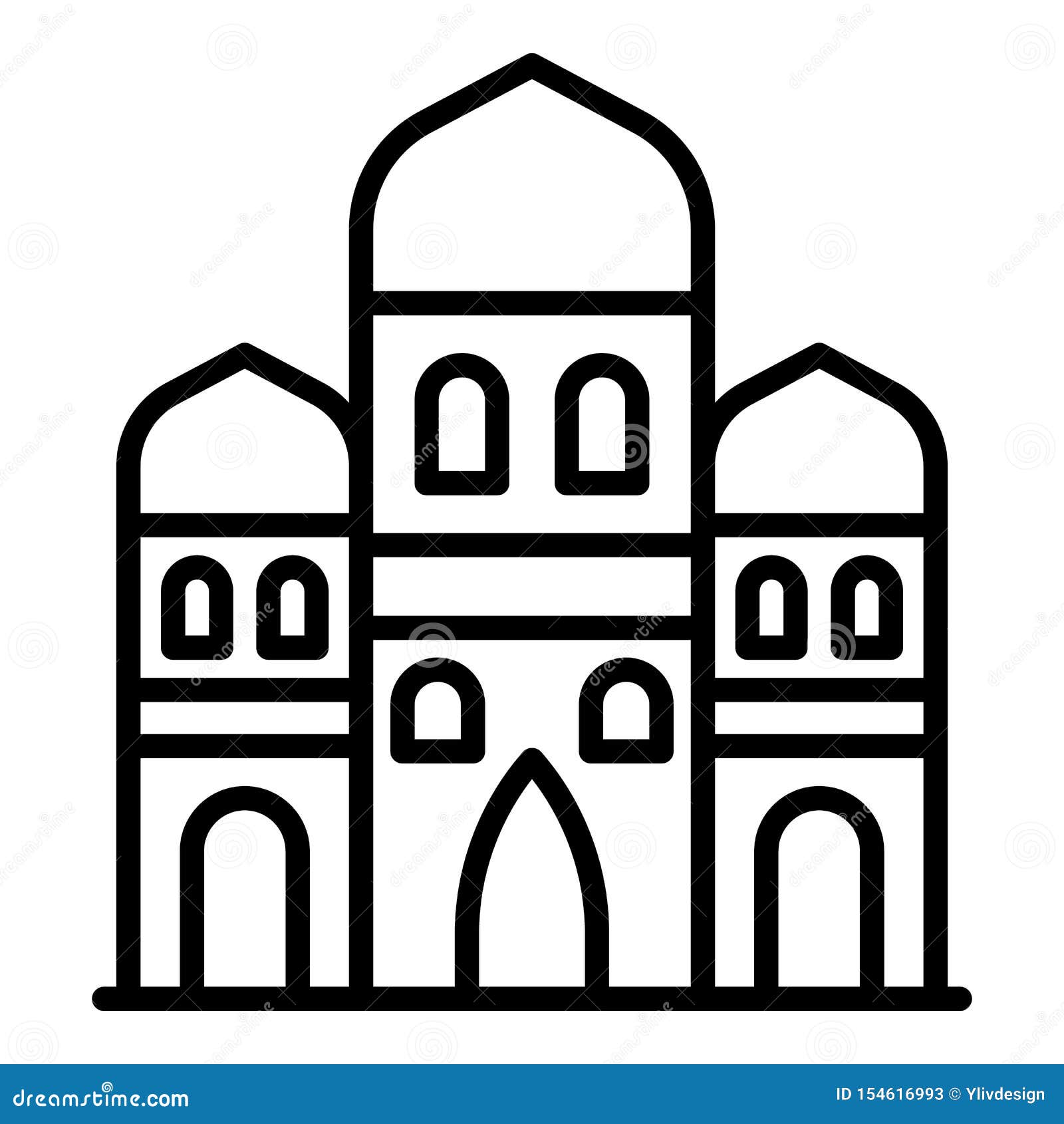 Outline Towers Building Transmission Vector Icon. Isolated Black Simple ...