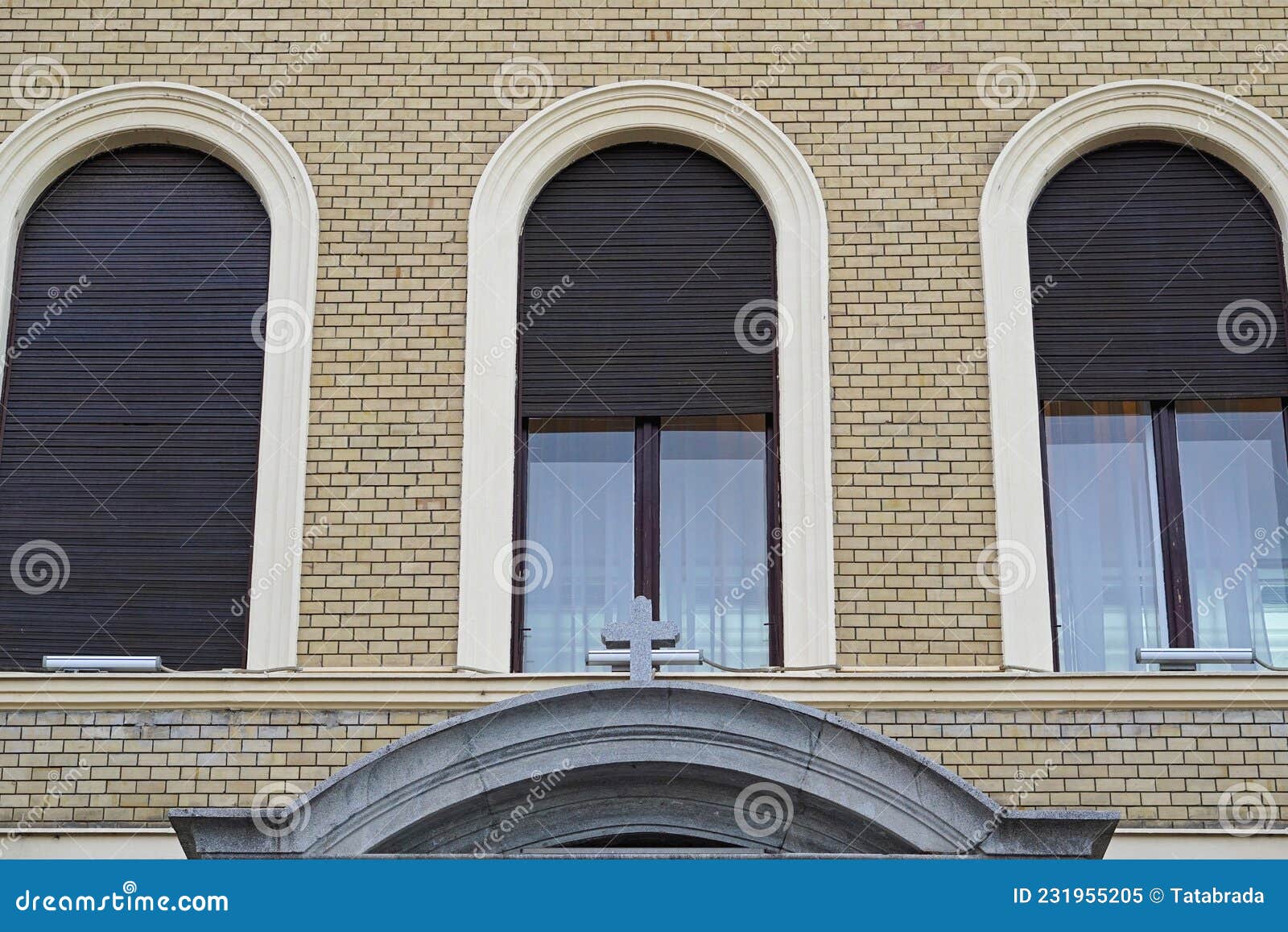 Three arch windows stock image. Image of windows, house - 231955205