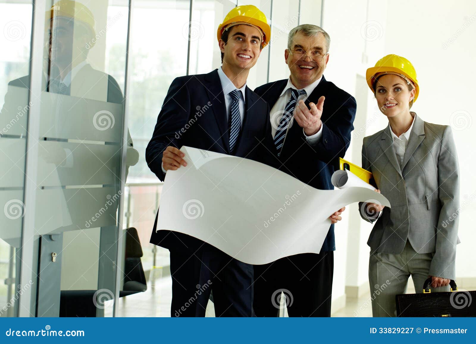 Three architects stock image. Image of corporate, document - 33829227