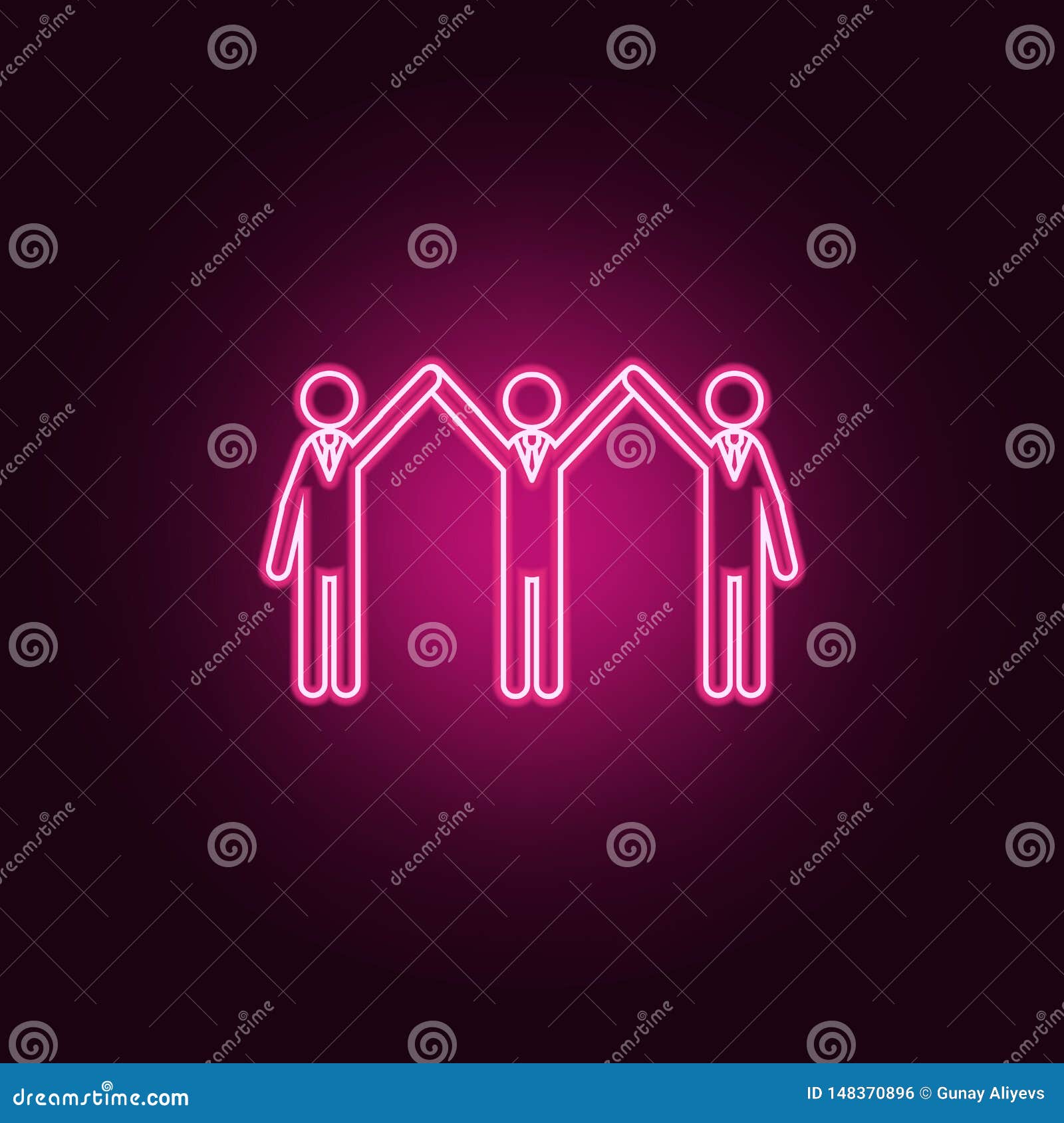 Three Arms Trio Triangle Connection Shape Symbol Cartoon Vector ...