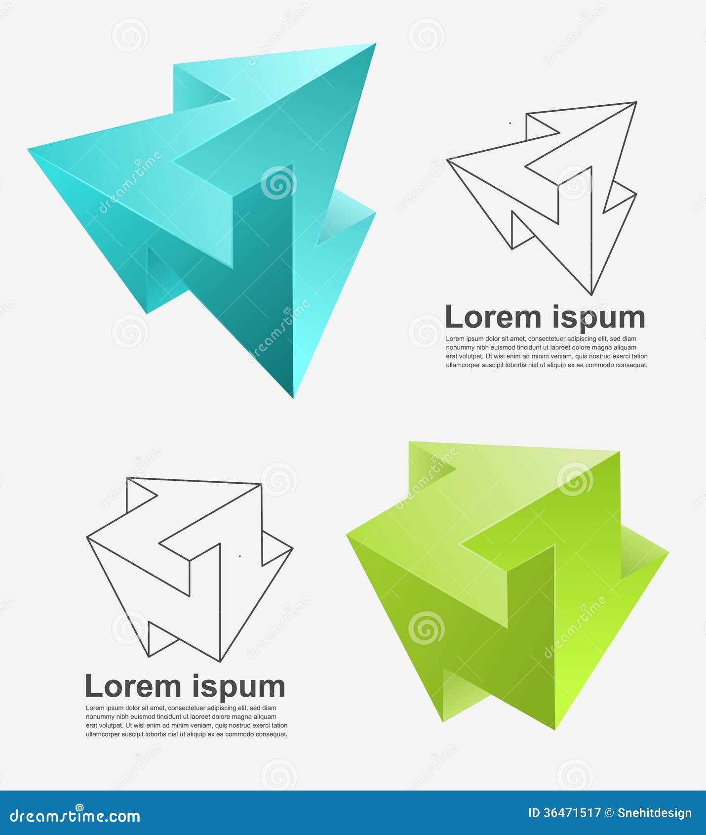 Three Arrow Design Elements Stock Vector - Illustration of triangle ...