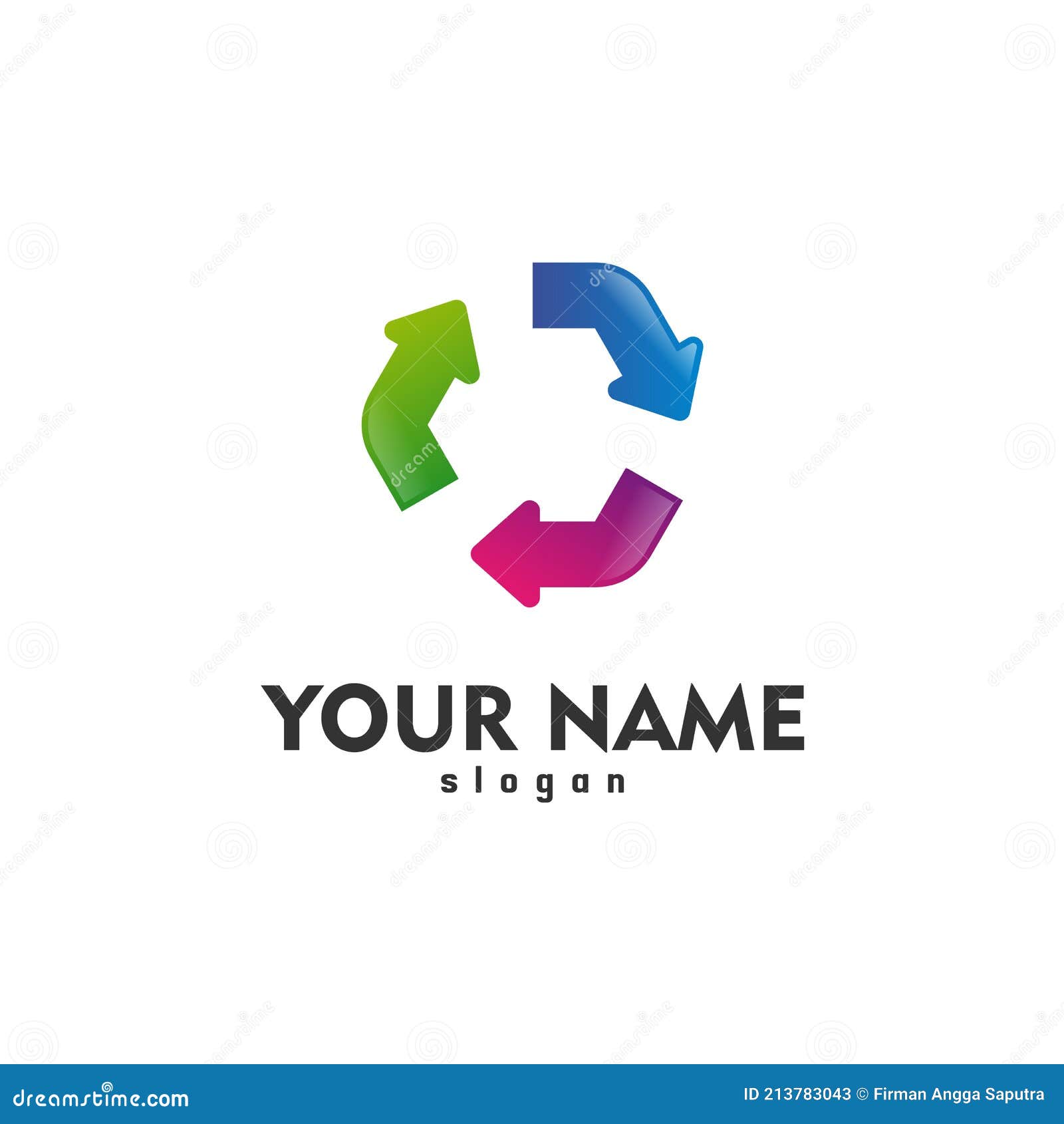 Three Arrow Recycle Logo Inspirations Stock Vector - Illustration of ...