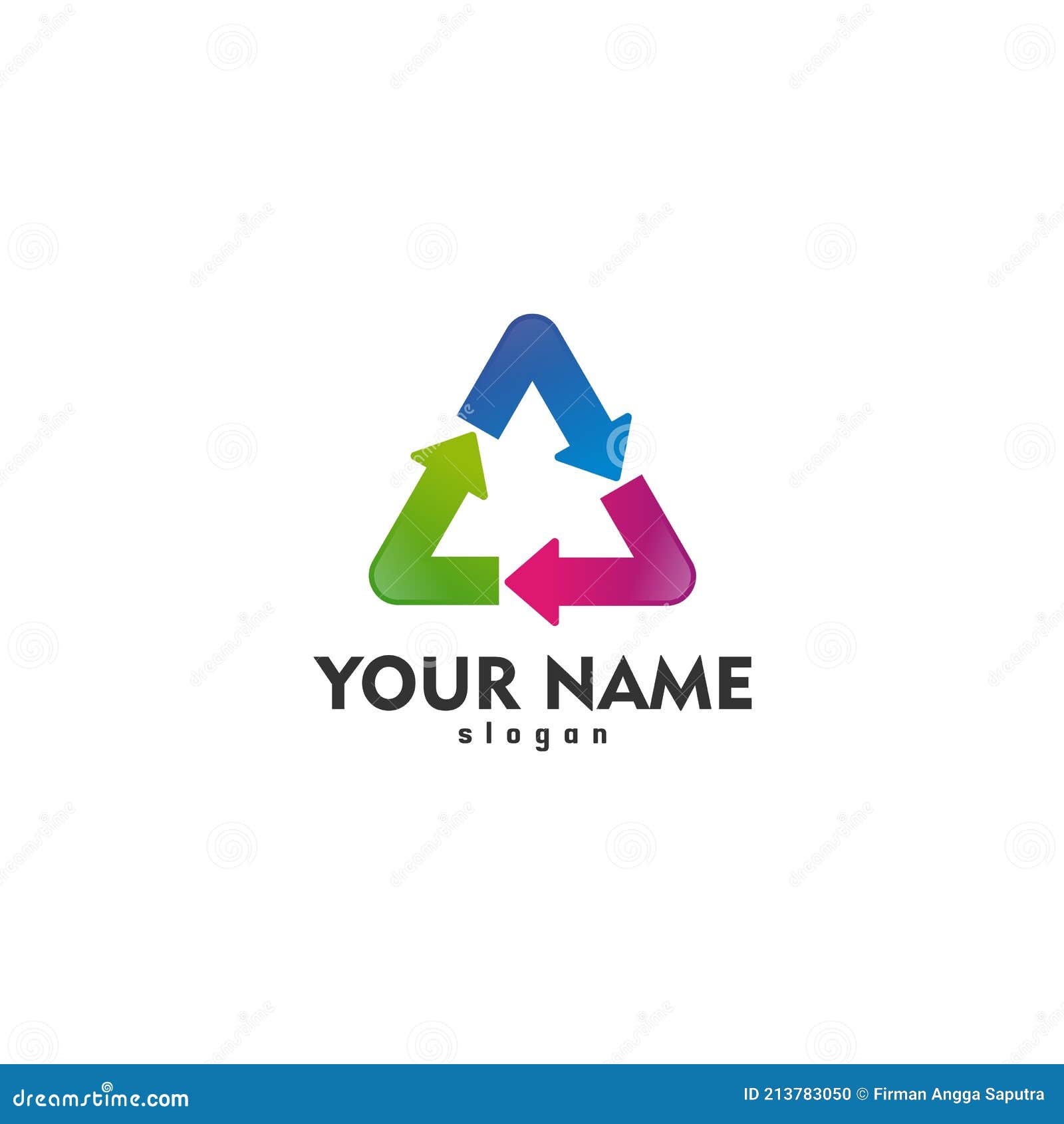 Three Arrow Recycle Logo Triangle Stock Vector - Illustration of ...