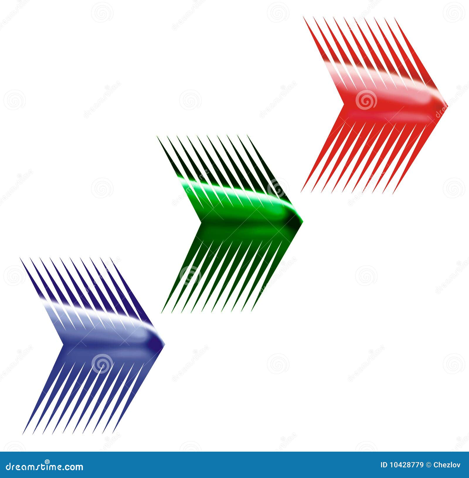 Three arrows stock illustration. Illustration of green - 10428779