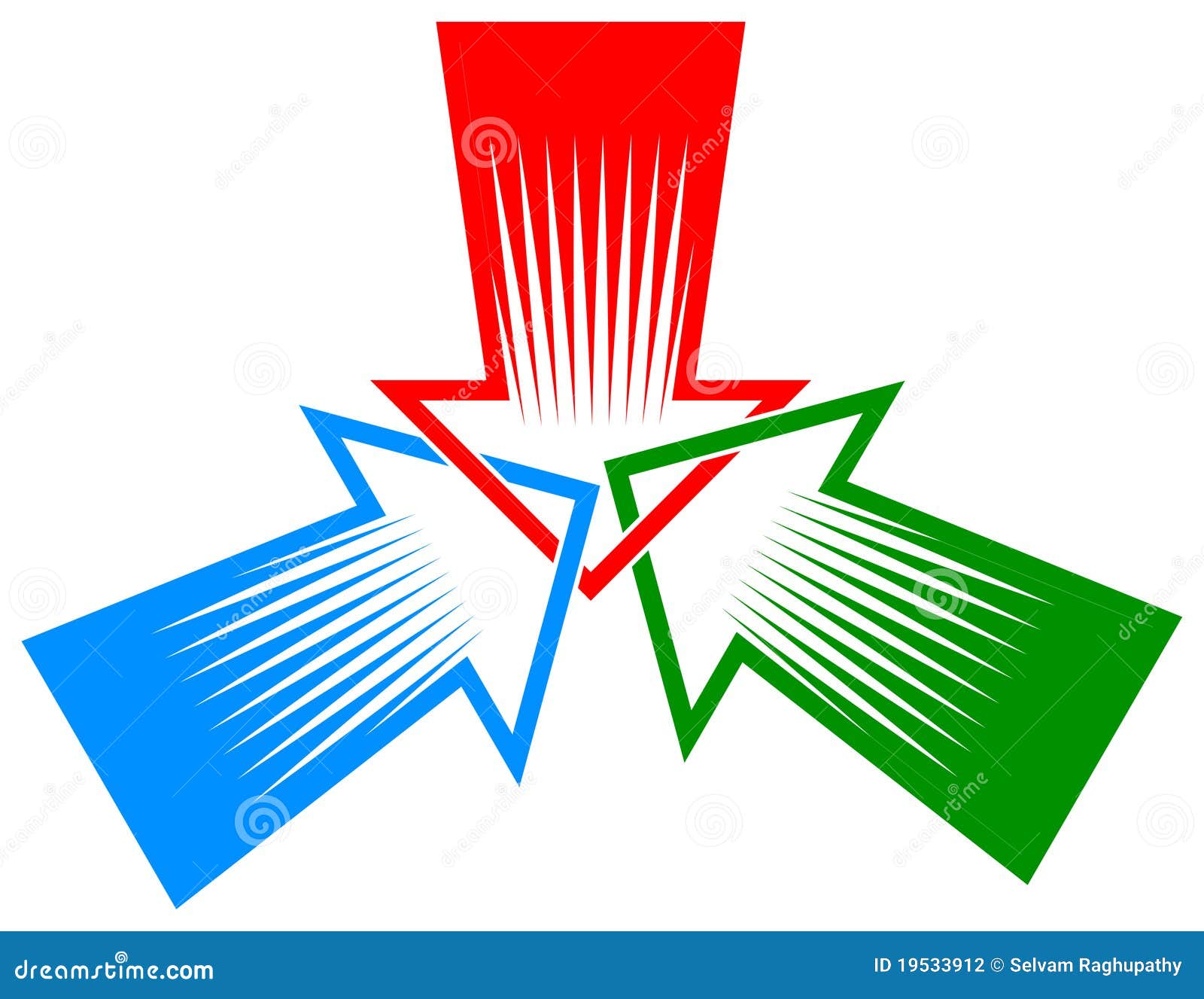 Three arrows stock vector. Illustration of drawing, artistic - 19533912