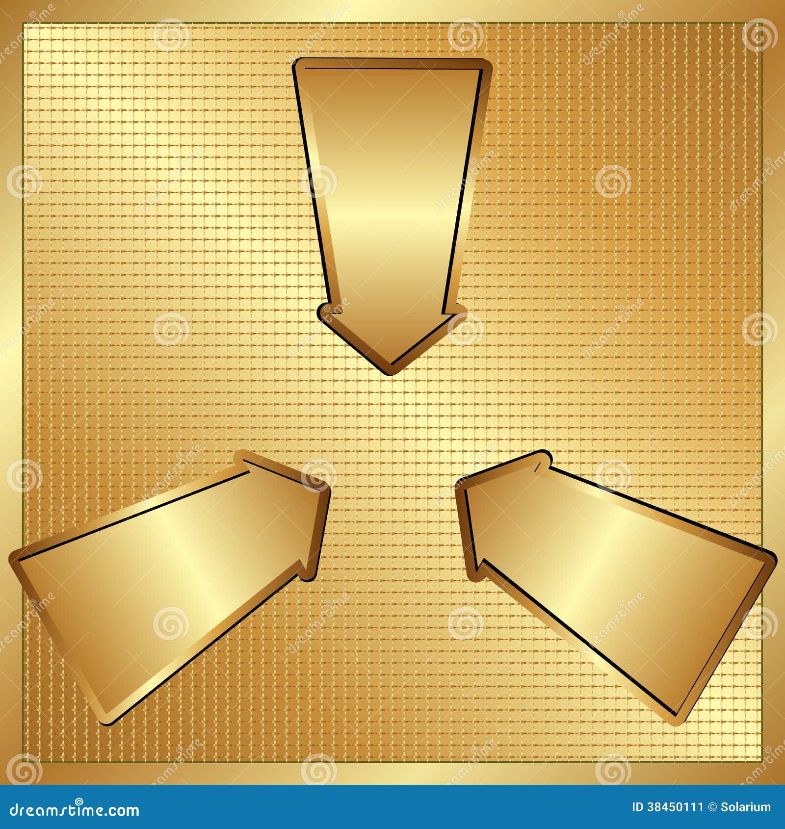 Three arrows stock vector. Illustration of gold, frame - 38450111