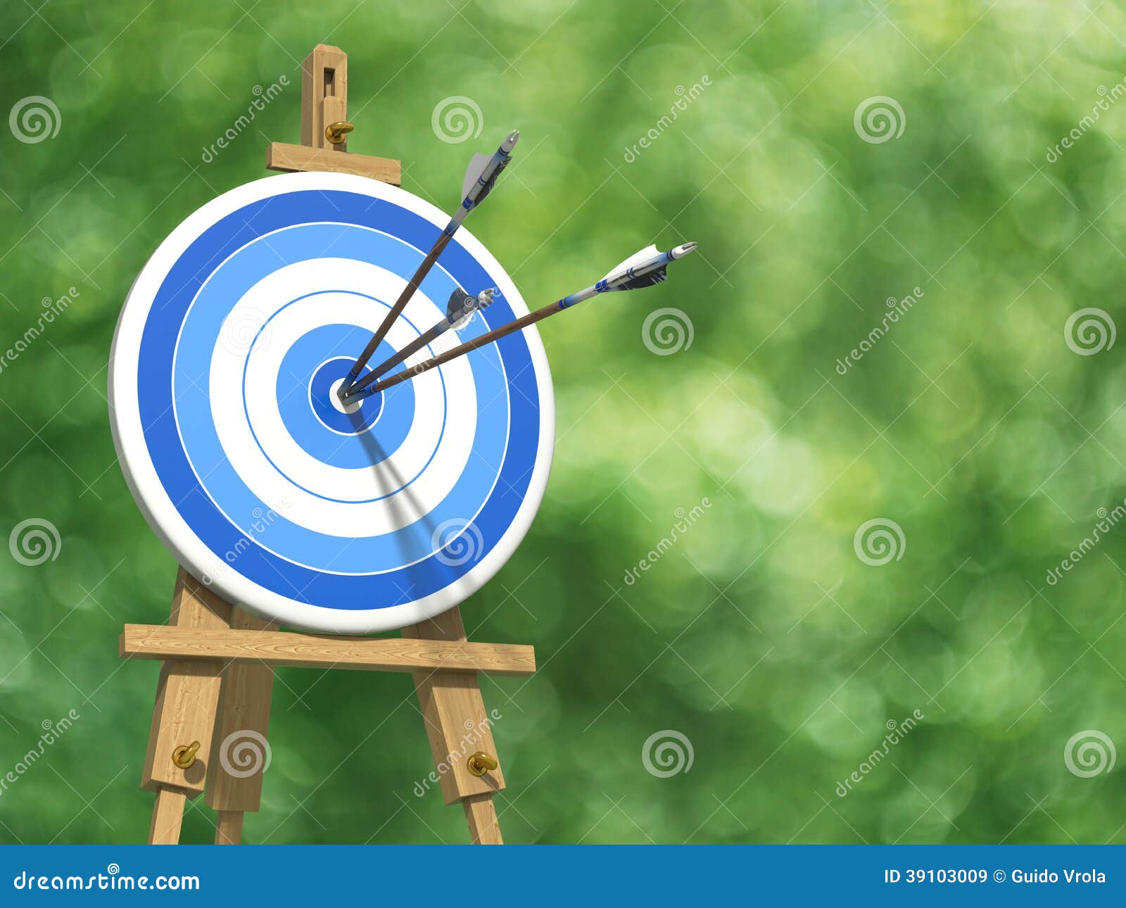 Three Arrows on an Archery Target Stock Illustration - Illustration of ...