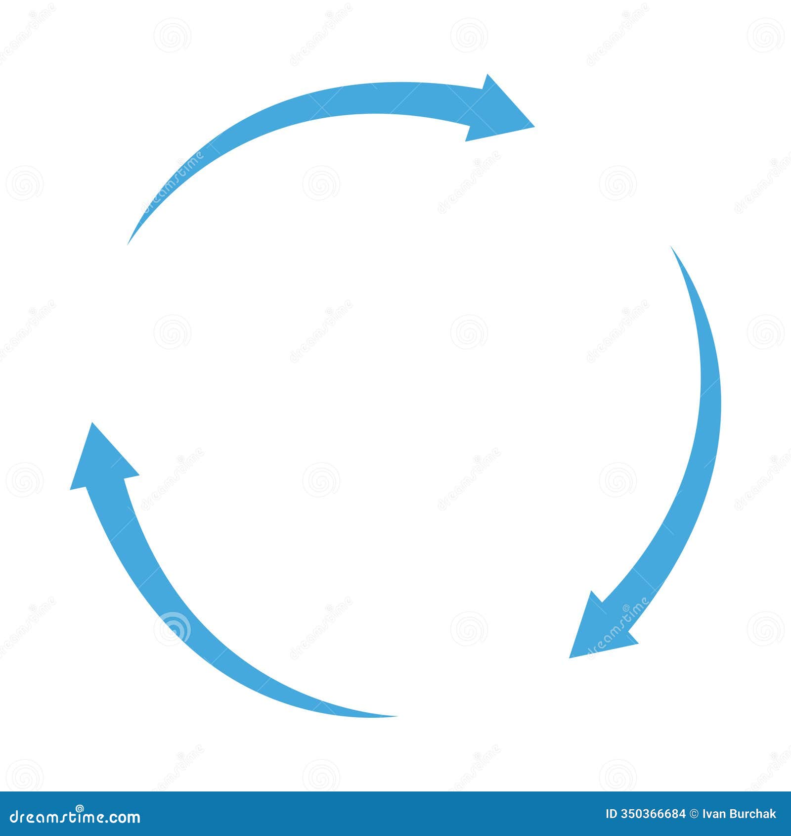 Three Arrows Circle Cycle. Flat Vector Illustration Isolated on White ...
