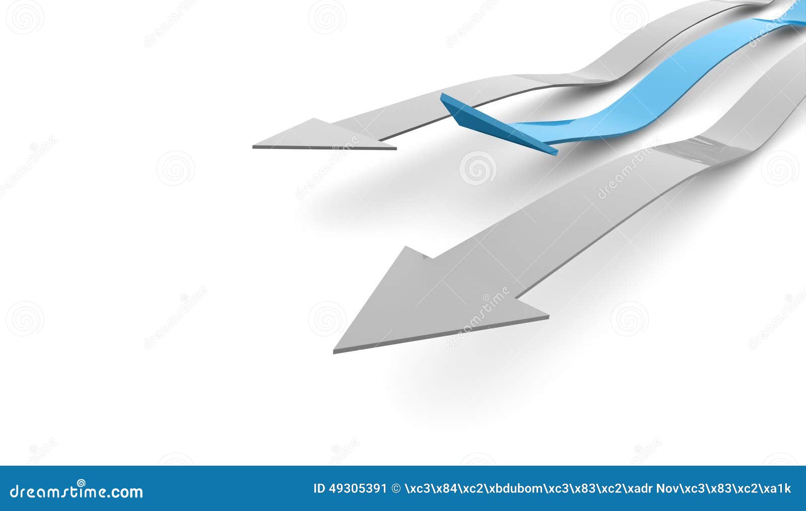 Three Arrows Concept One is Blue on White Stock Illustration ...