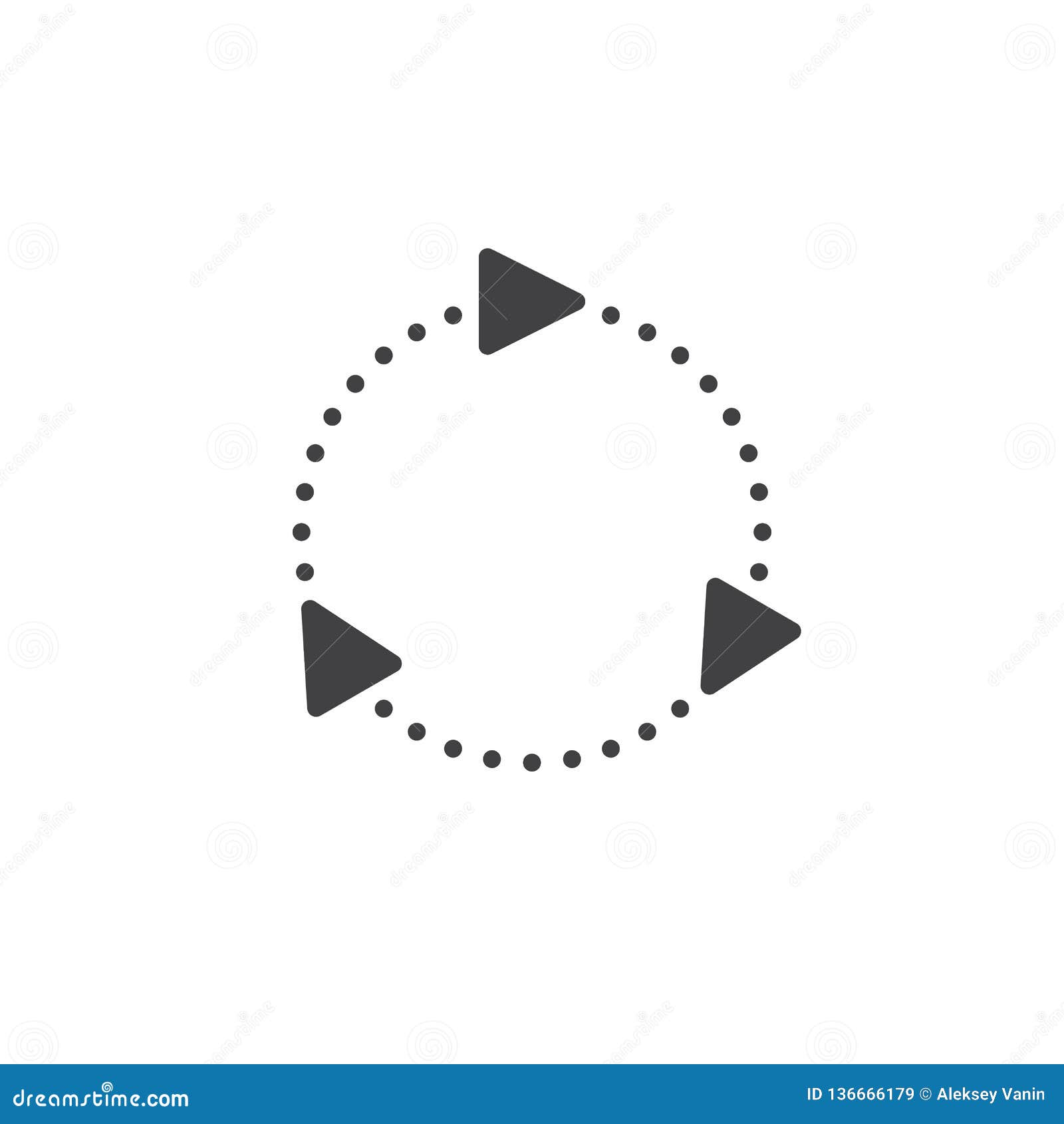 Three Arrows Cycle Vector Icon Stock Vector - Illustration of dotted ...