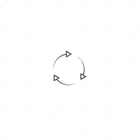 Three Arrows Cycle Vector Icon Symbol Isolated on White Background ...