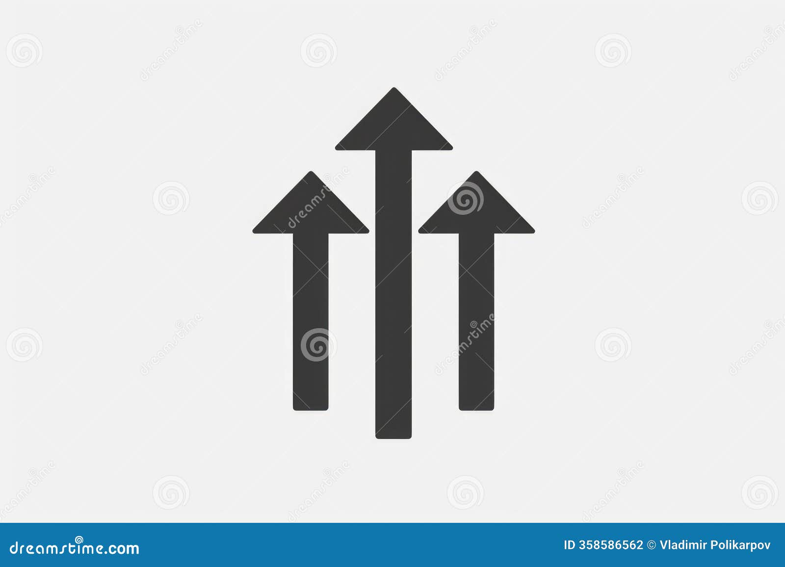 Three Arrows with Different Lengths and Shapes Pointing in Opposite ...