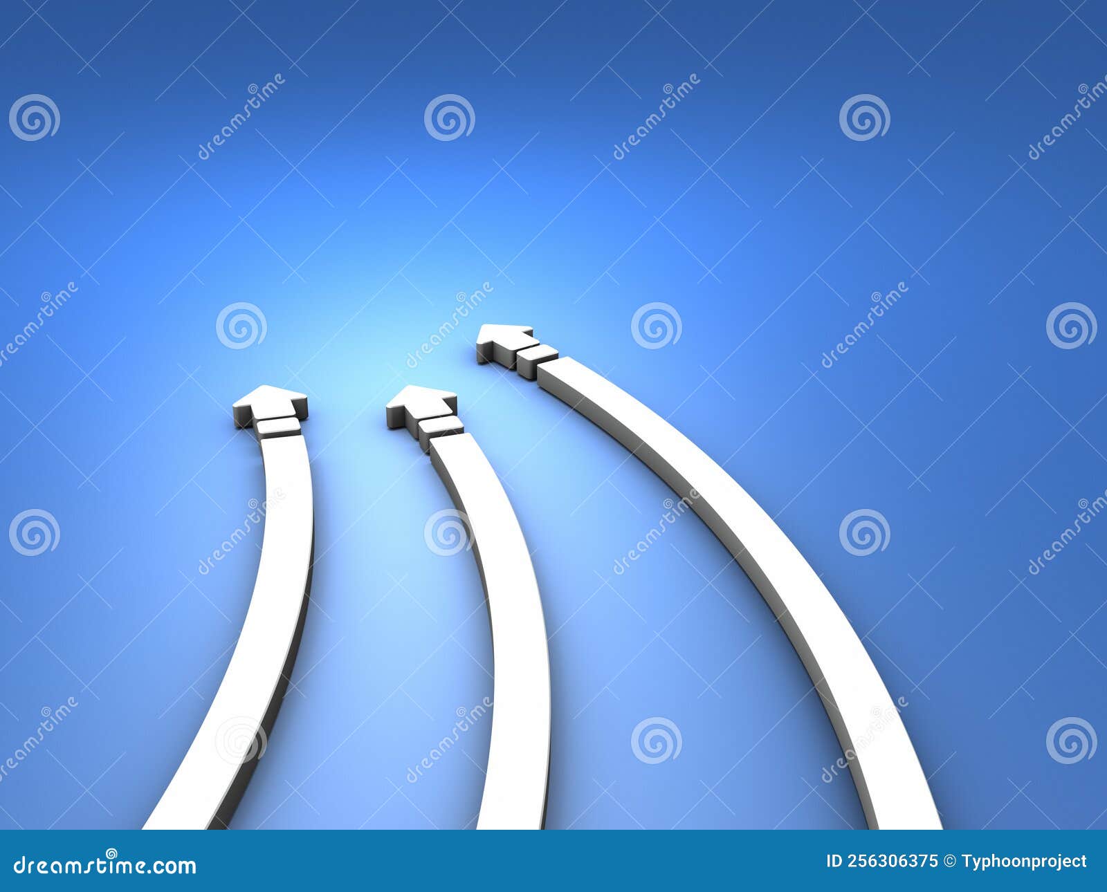 Three Arrows that Gradually Turn To the Left. Stock Illustration ...