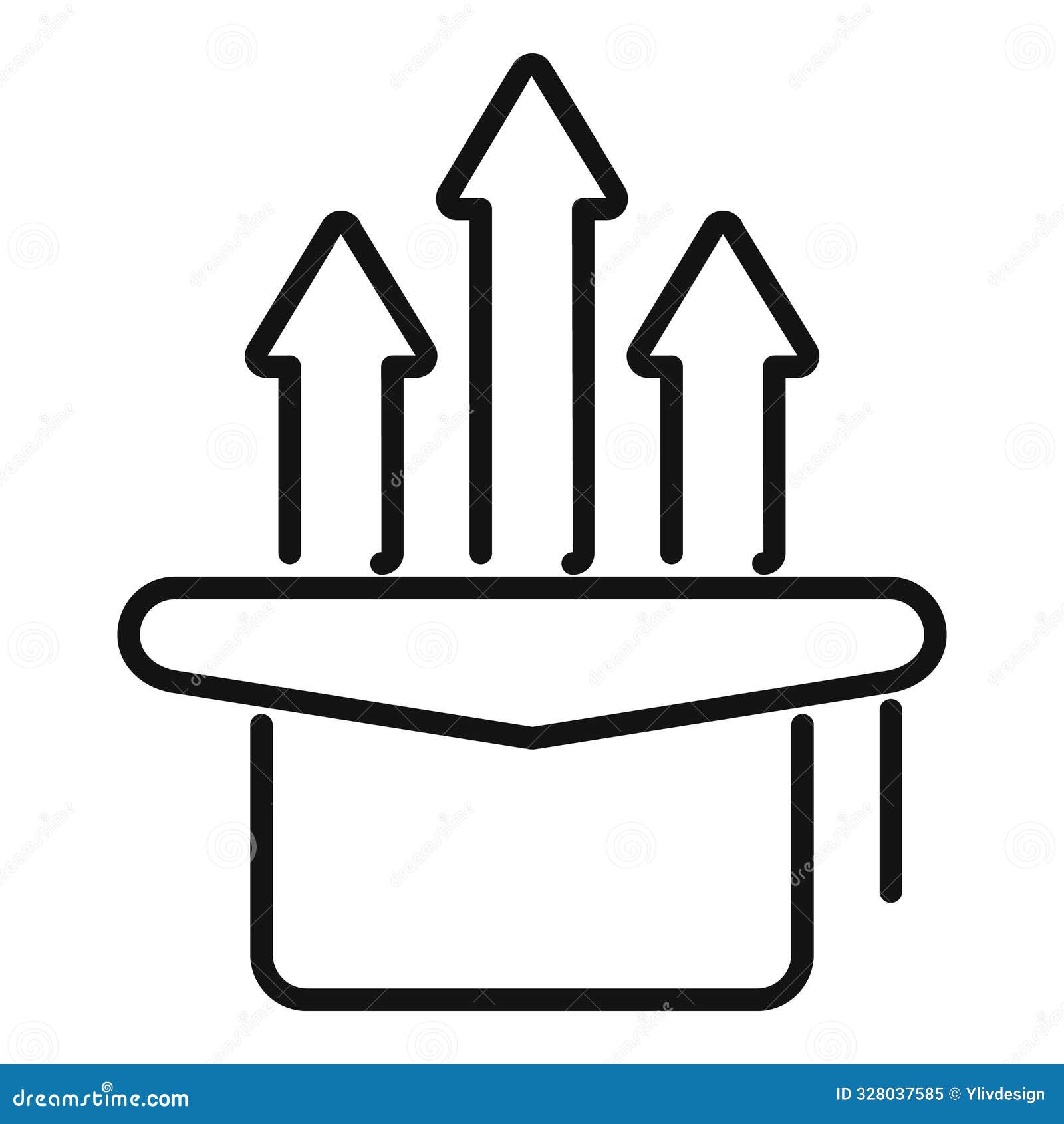 Three Arrows Growing from Graduation Cap Representing Education Growth ...