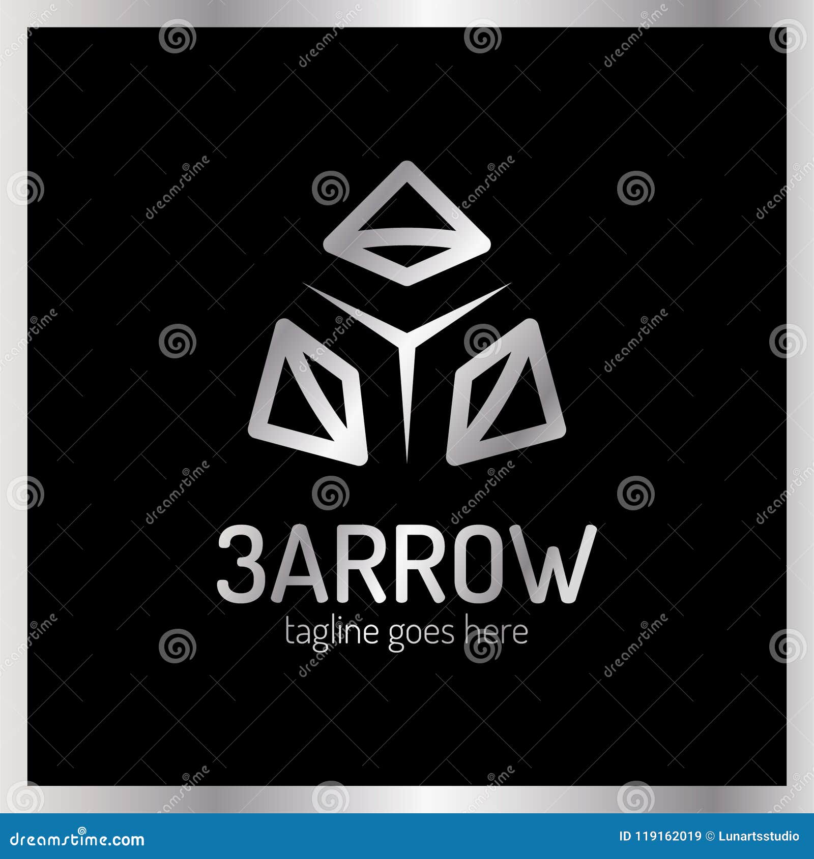 Three Arrows Logo. Color and Shadow Stock Illustration - Illustration ...