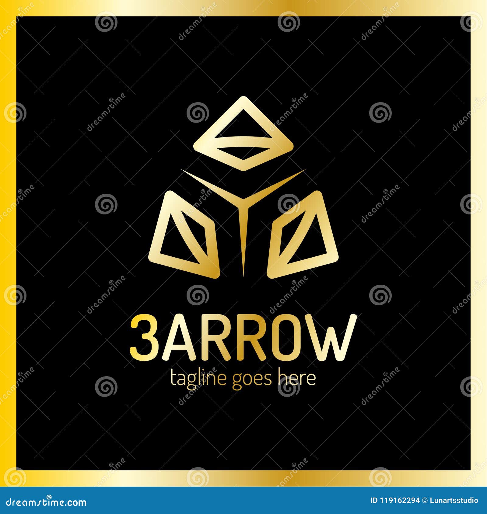 Three Arrows Logo. Color and Shadow Stock Illustration - Illustration ...