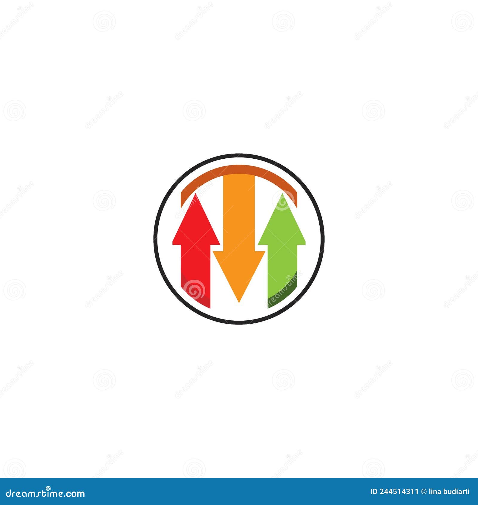 Three arrows logo stock vector. Illustration of transferring - 244514311