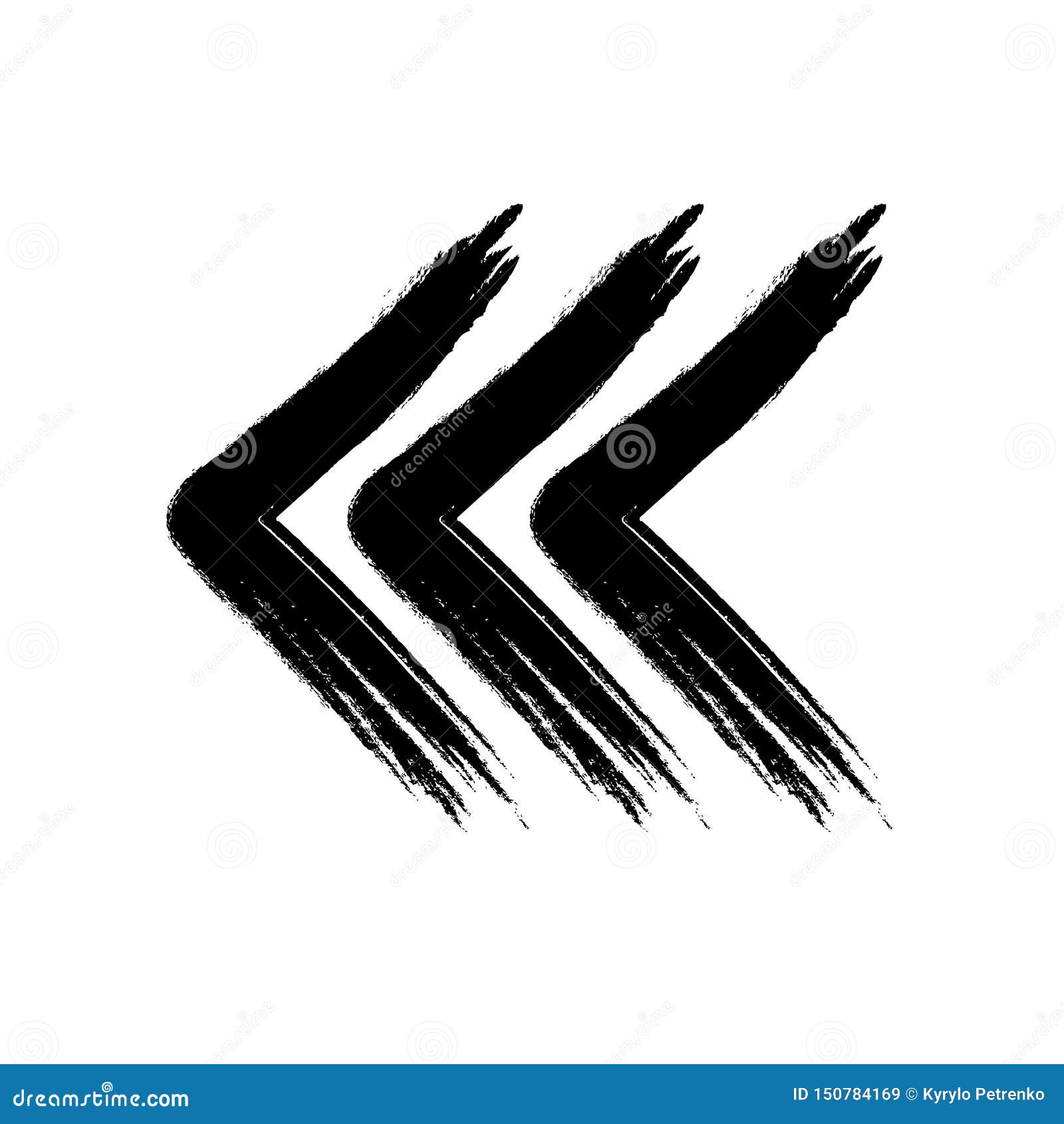 Three Arrows Made Grunge Style Black White Stock Vector - Illustration ...