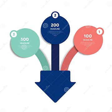 Three Arrows Merging into One Point. Infographics Chart, Scheme Stock ...
