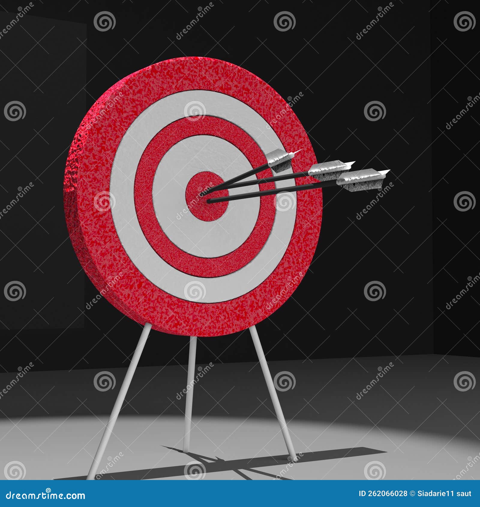 Three Bullseye Arrows in One Target Stock Illustration - Illustration ...