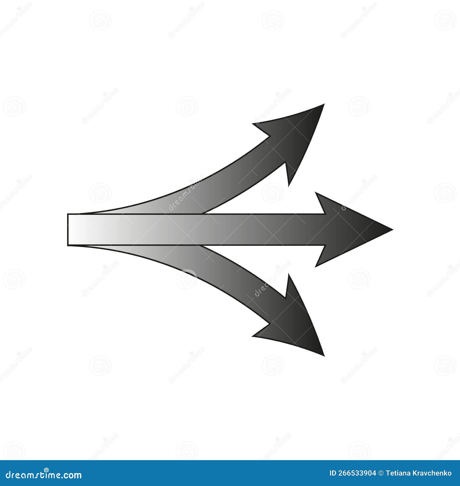 Three Arrows Out One. Teamwork Concept. Vector Illustration Stock ...