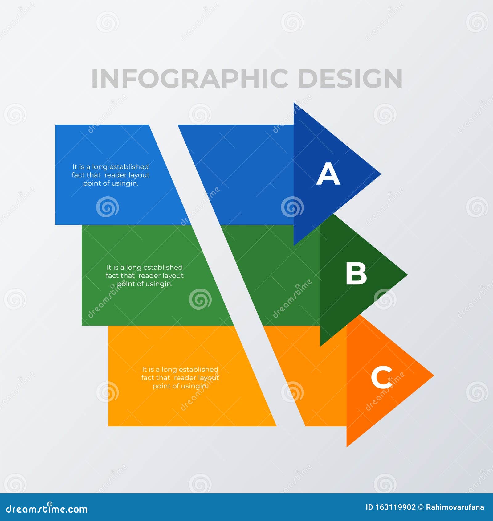 Three Arrows Process Infographic Template Design. Business Concept ...