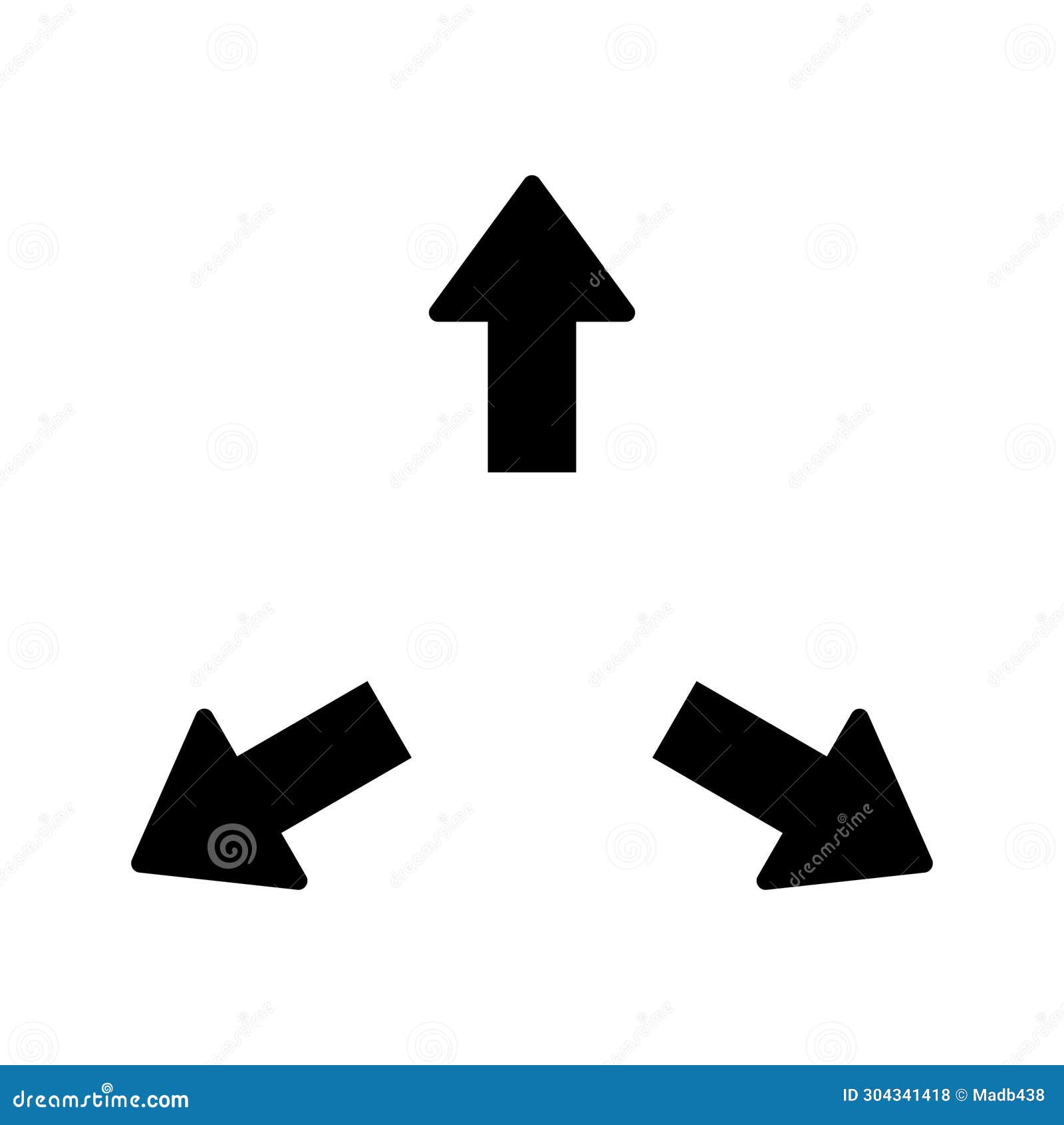 Three Arrows Show Three Different Ways Icon. Stock Vector ...