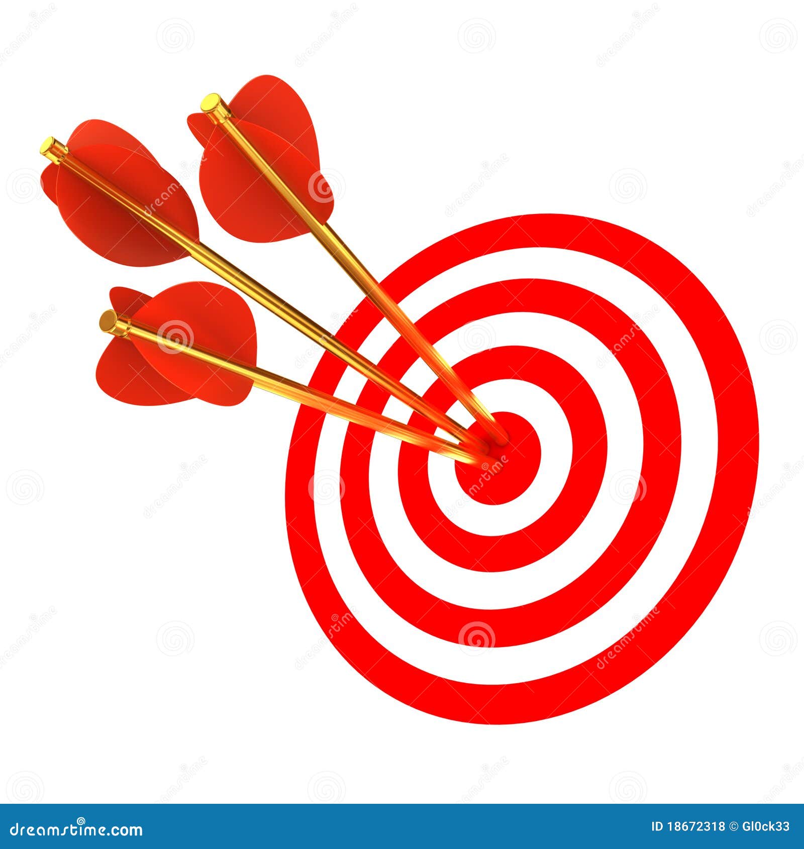 Three arrows in a target stock illustration. Illustration of corporate ...