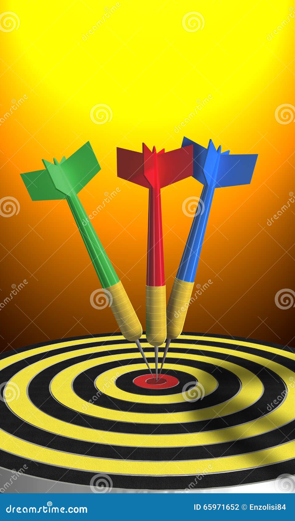 Three arrows in target stock illustration. Illustration of black - 65971652
