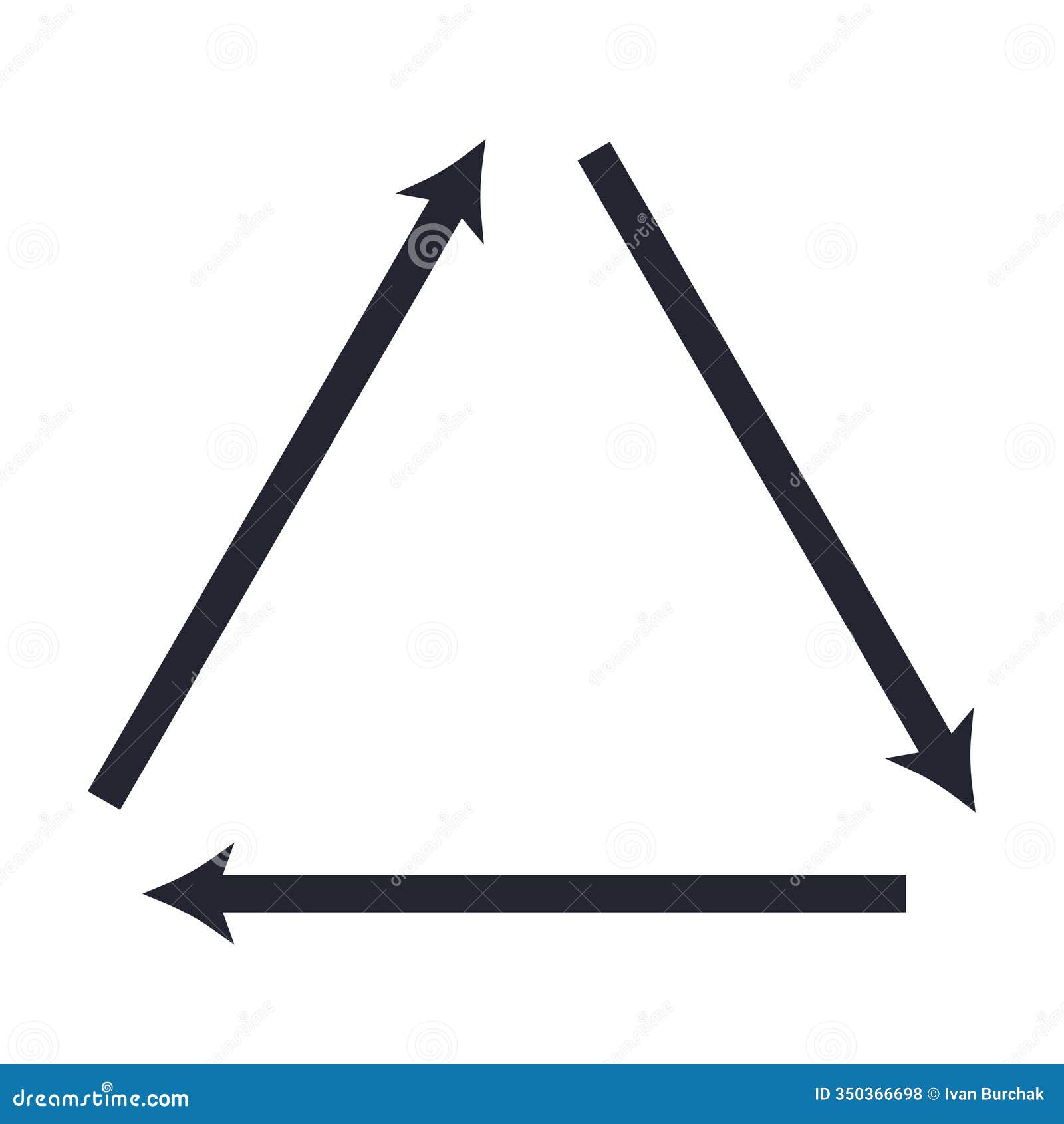 Three Arrows Triangle Clockwise Cycle. Flat Vector Illustration ...