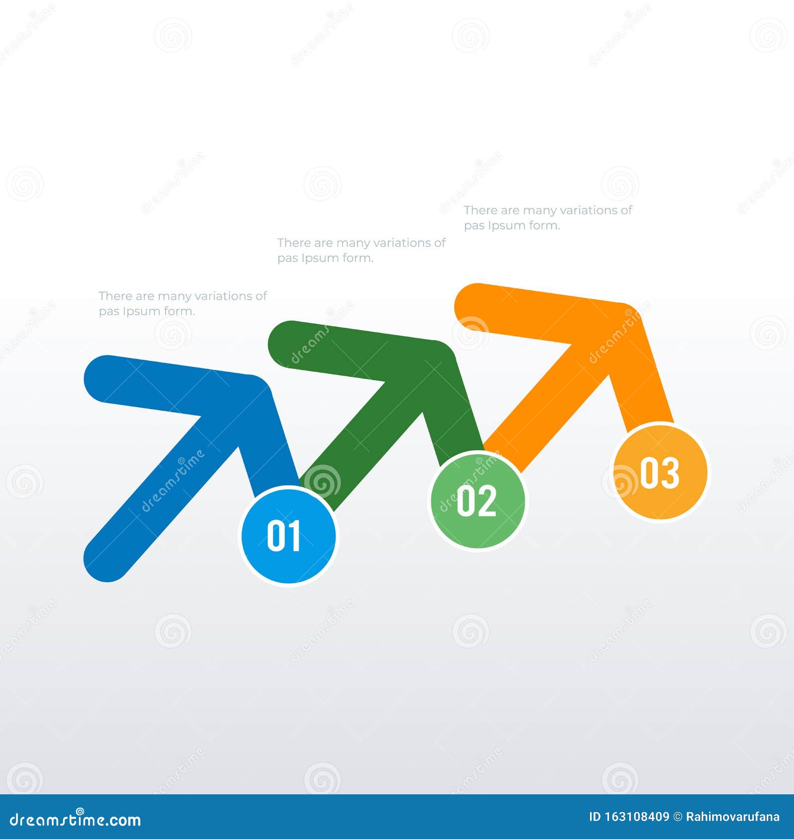 Three Arrows Up Infographic Template Design. Business Concept Infograph ...